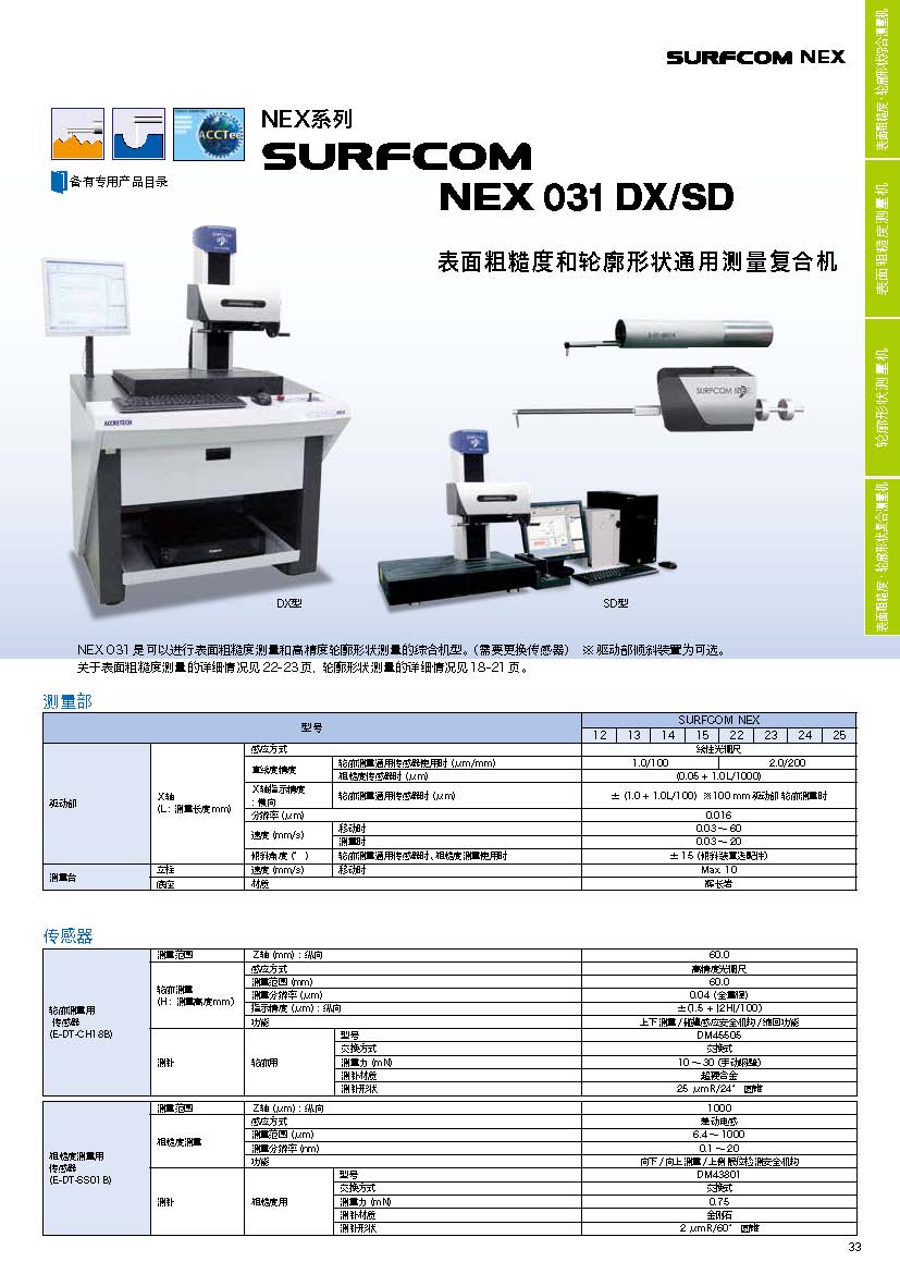 表面粗糙度・轮廓形状复合测量机SURFCOM NEX 041/031东京精密ACCRETECH - 上海贯金贸易有限公司