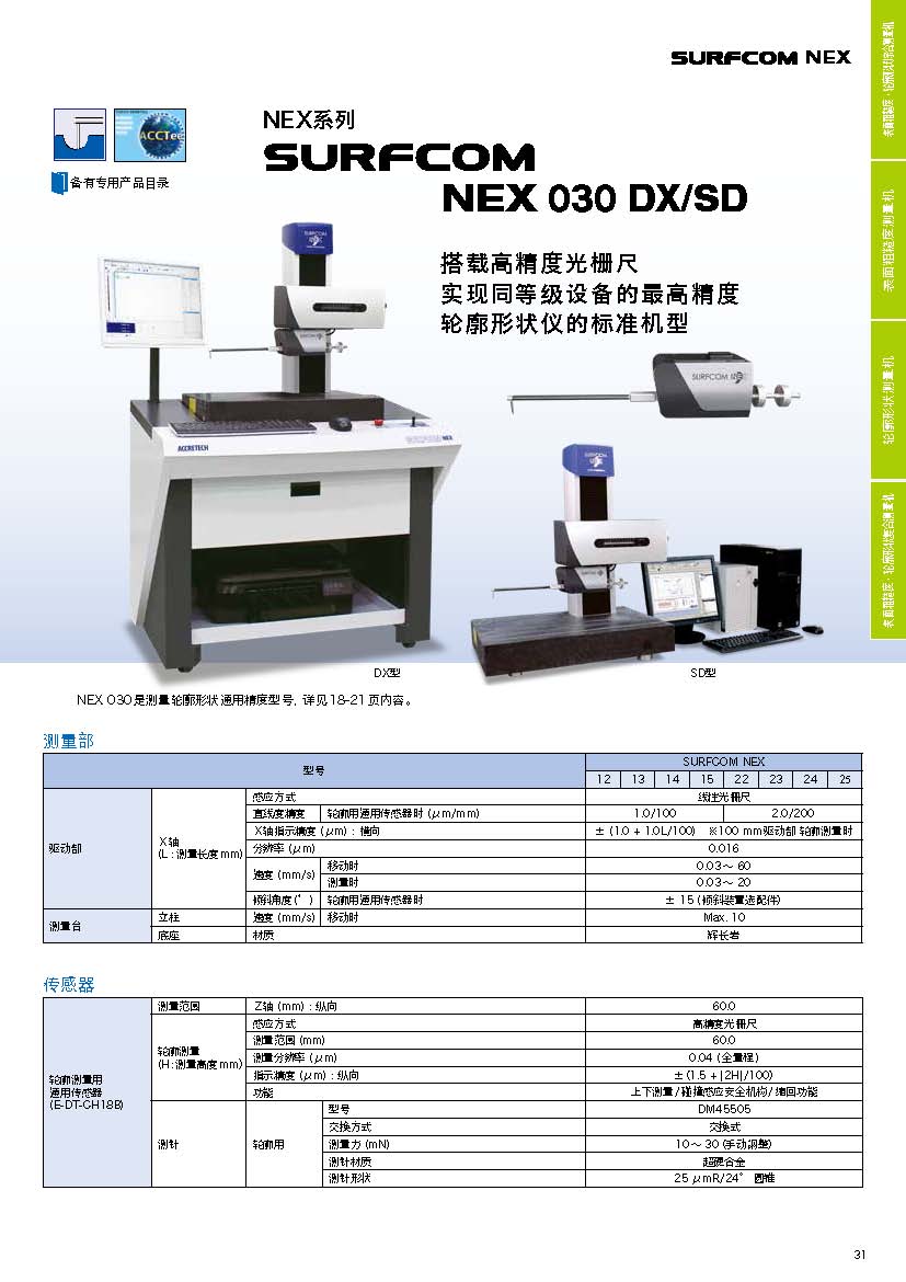 轮廓形状测量机SURFCOM NEX 040/030东京精密ACCRETECH - 上海贯金贸易有限公司